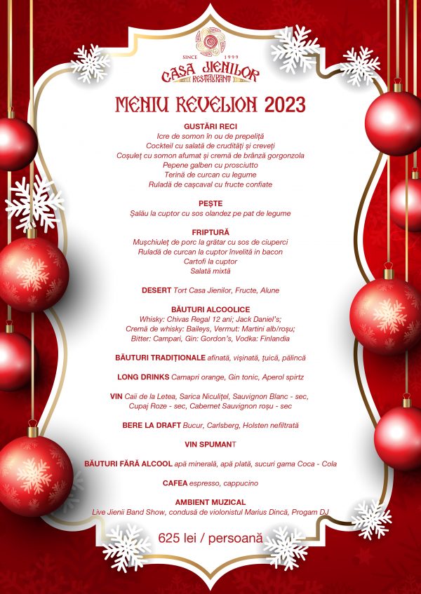 Meniu revelion 2023 - Casa Jienilor - Restaurant traditional